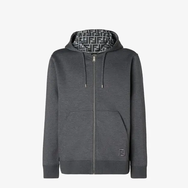 Fendi Ff Logo Embroidered Cotton Sweatshirt