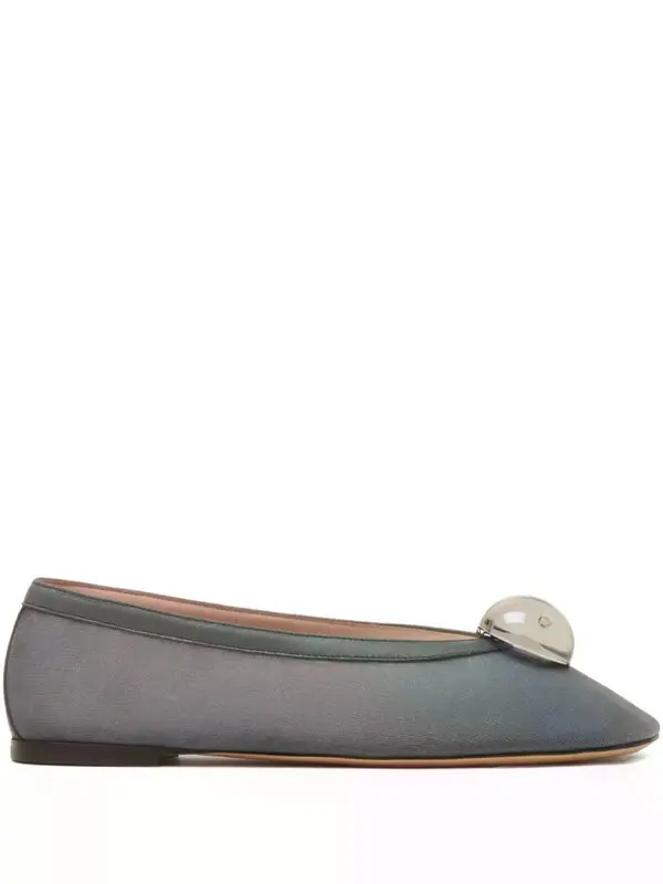 Fabiana Filippi Cabochon Ballet Flats - Grey