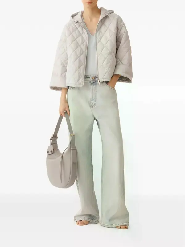 Fabiana Filippi Quilted Hooded Jacket - Grey