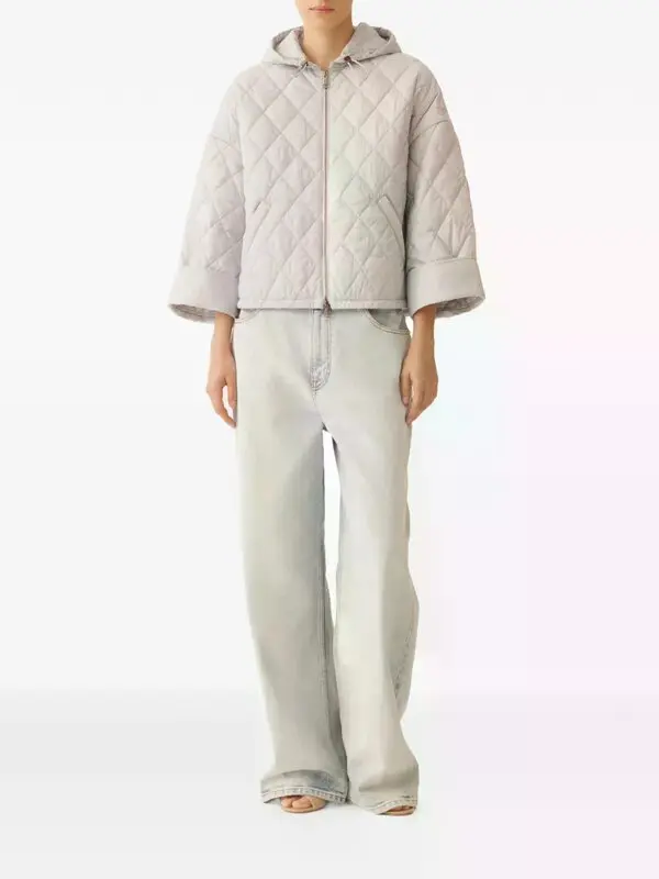 Fabiana Filippi Quilted Hooded Jacket - Grey