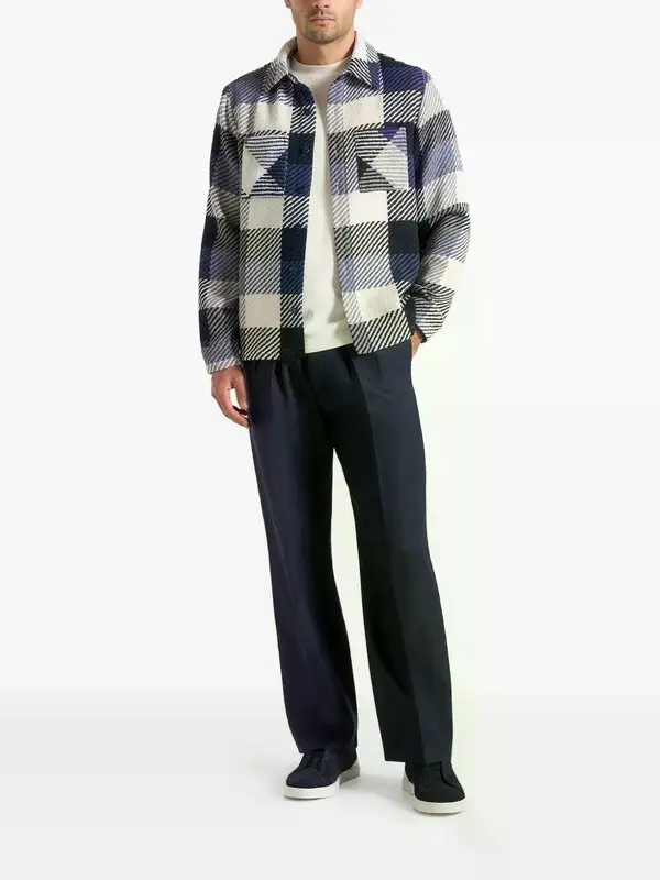 Manière De Voir Rune Check Overshirt - Blue