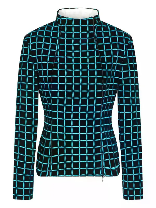 Emporio Armani Fitted Grid-pattern Jacket