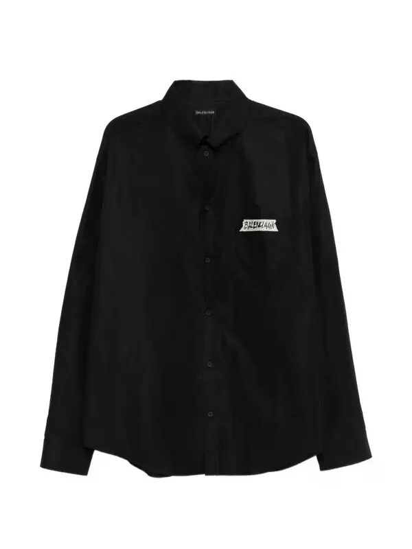 Balenciaga Logo Pocket Shirt - Black