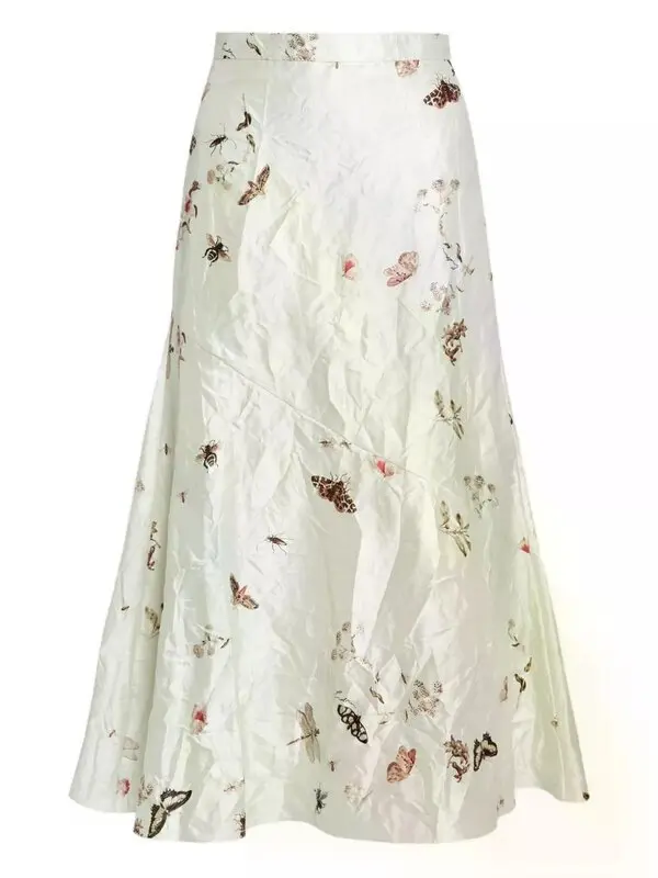 Erdem Printed A-line Midi Skirt - Neutrals