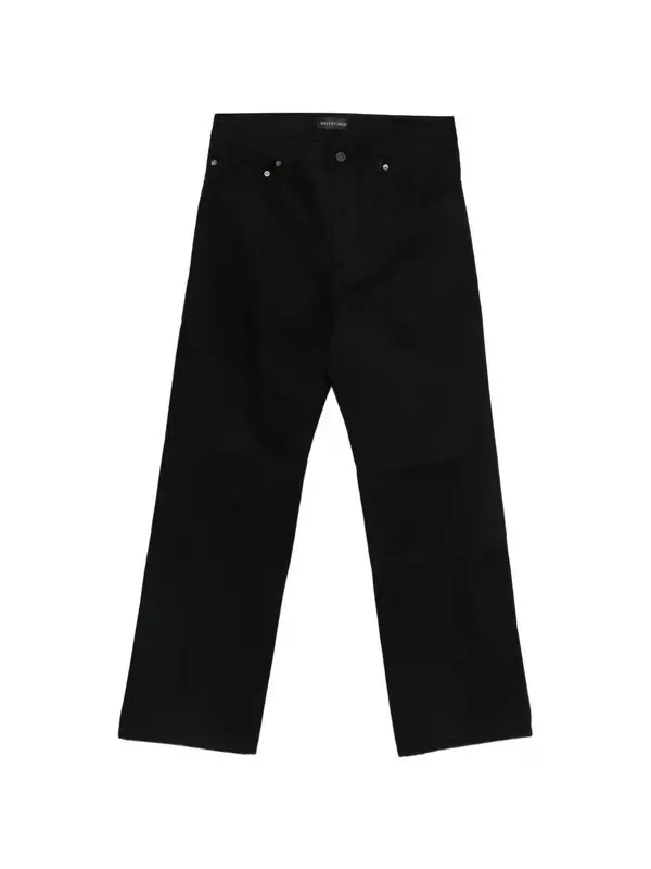 Balenciaga Curved-knee Jeans In Cotton - Black