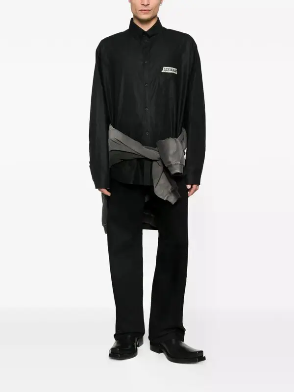 Balenciaga Curved-knee Jeans In Cotton - Black
