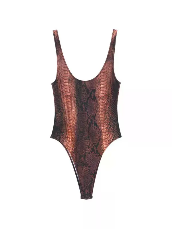 Jean Paul Gaultier Printed Swimsuit - Brown