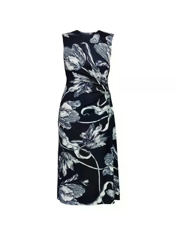 Erdem Floral-print Midi Dress - Blue