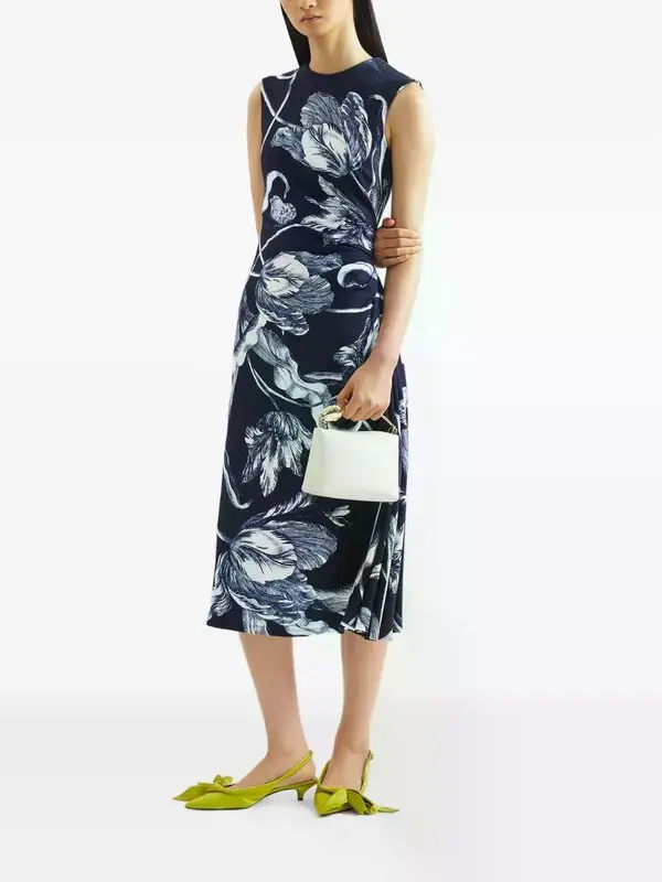Erdem Floral-print Midi Dress - Blue