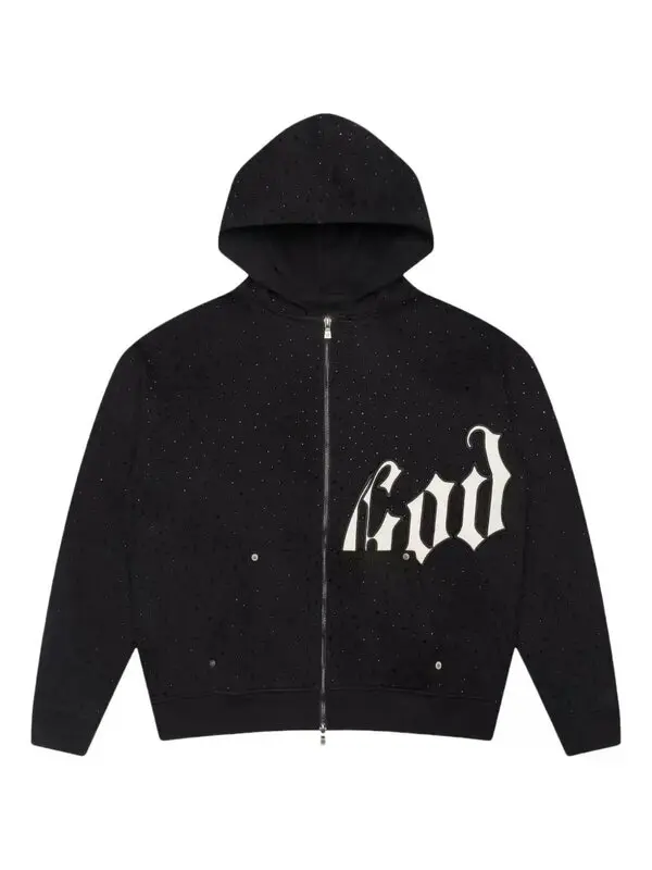 GODSPEED Logo Zip Up Hoodie - Black