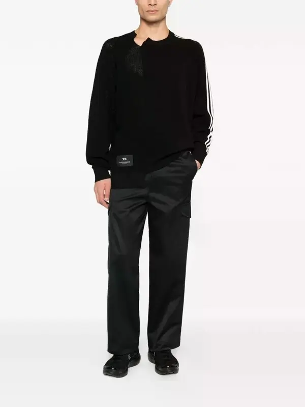 Y3 Three-stripe Long-sleeve Sweater - Black