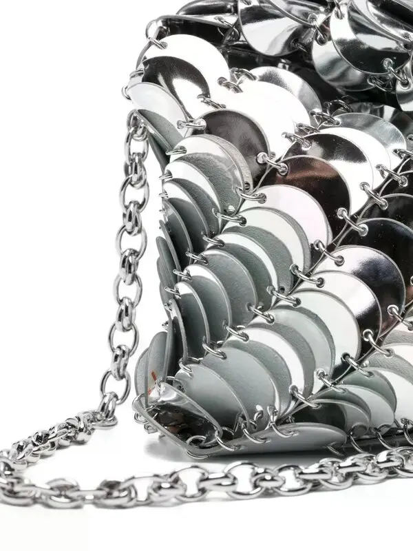 Rabanne Disc-detail Chain Shoulder Bag - Grey