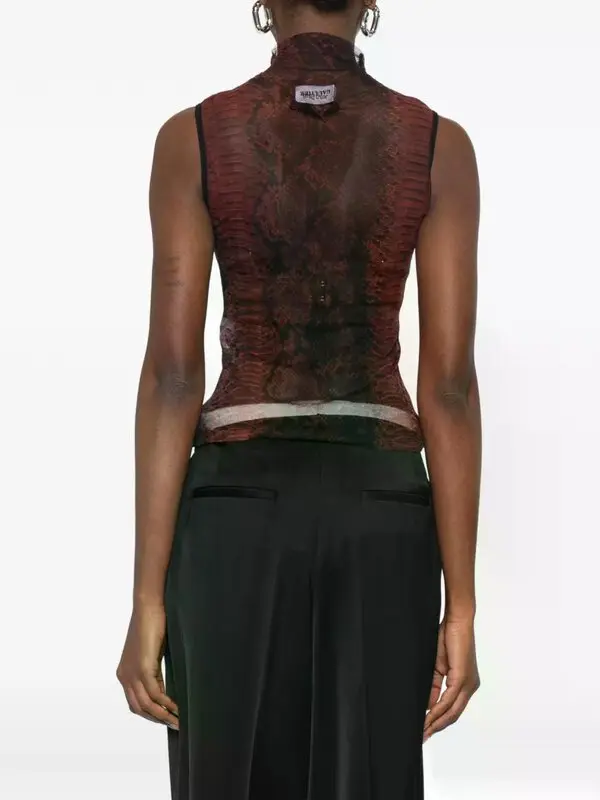 JEAN PAUL GAULTIER Animal-print Top - Brown