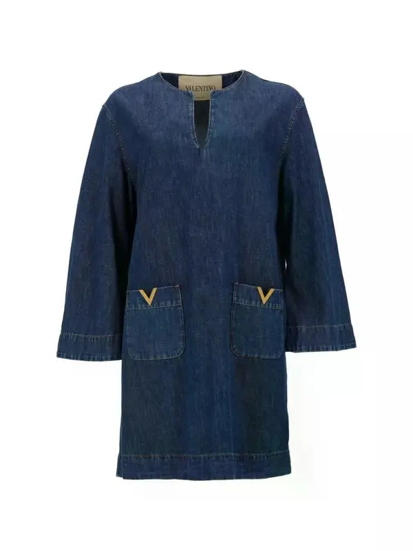 Valentino Garavani Mini Chambray Dress - Mid-wash Denim