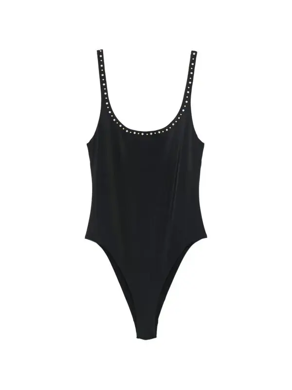 Versace Embellished Swimsuit - Black
