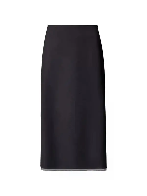 Fabiana Filippi Midi Skirt With Mesh Hem - Blue