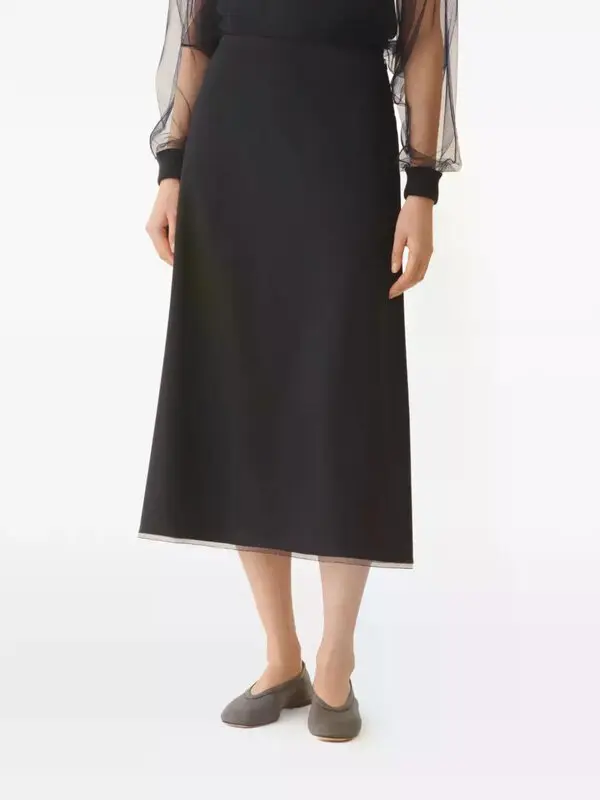 Fabiana Filippi Midi Skirt With Mesh Hem - Blue