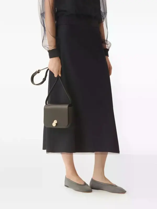 Fabiana Filippi Midi Skirt With Mesh Hem - Blue