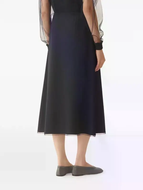Fabiana Filippi Midi Skirt With Mesh Hem - Blue