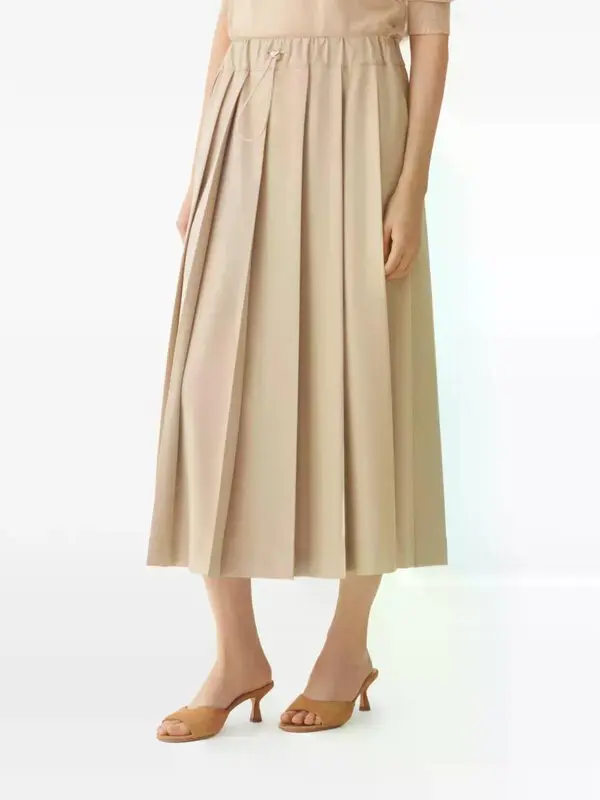 Fabiana Filippi Pleated Drawstring Midi Skirt