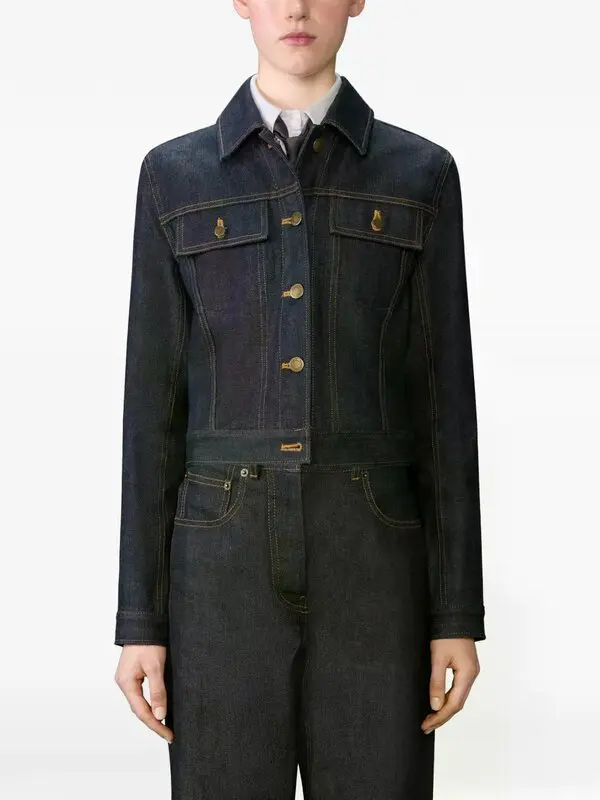 Thom Browne Pointed-collar Denim Jacket - Blue
