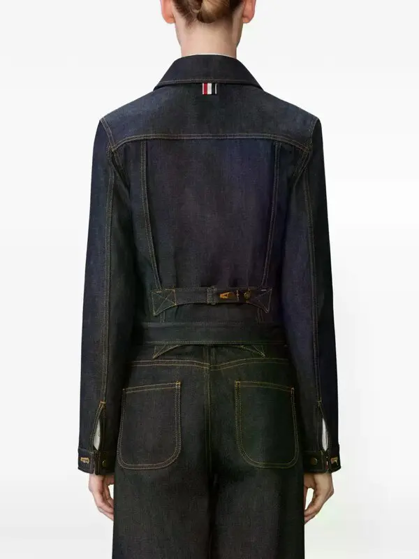 Thom Browne Pointed-collar Denim Jacket - Blue