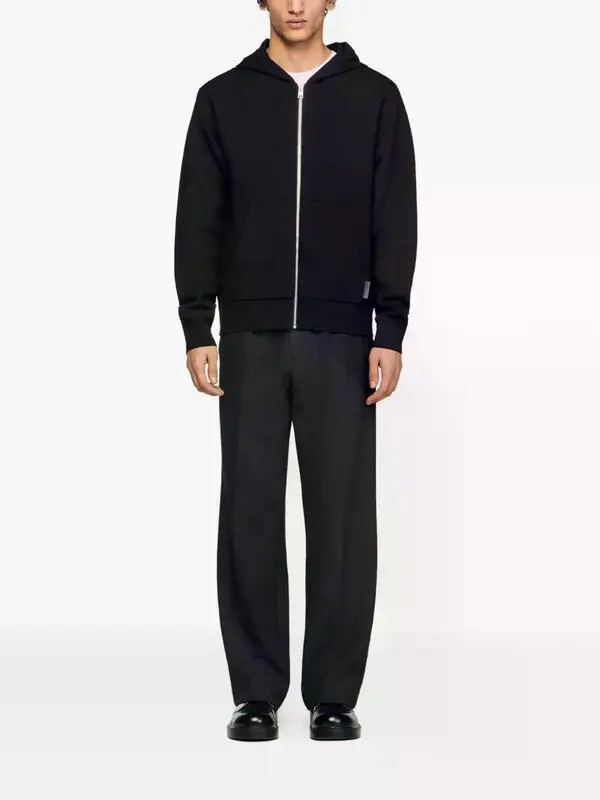 Sandro Long-sleeve Zip-up Hoodie - Black