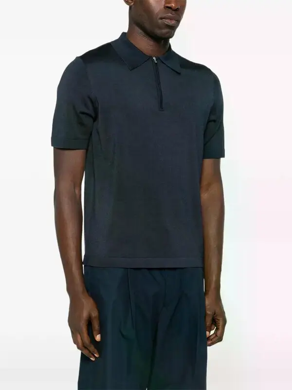 Sandro Knitted Polo Shirt With Zip Collar