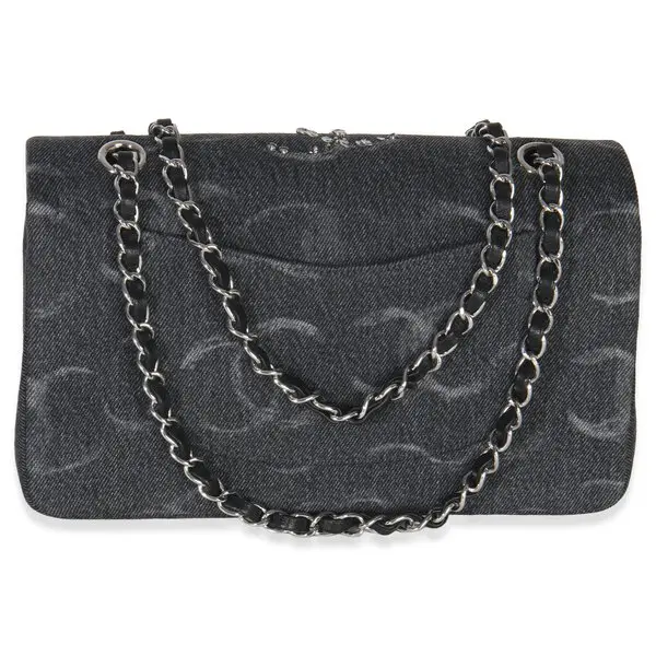 Chanel Denim Sequin Cc Classic Flap Bag