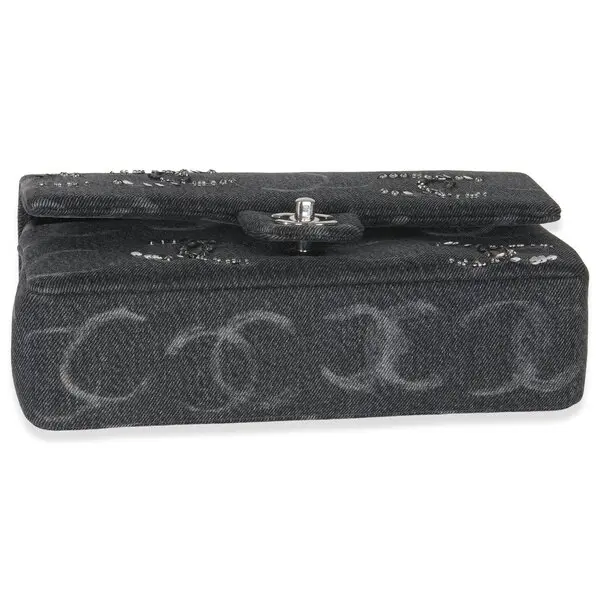 Chanel Denim Sequin Cc Classic Flap Bag