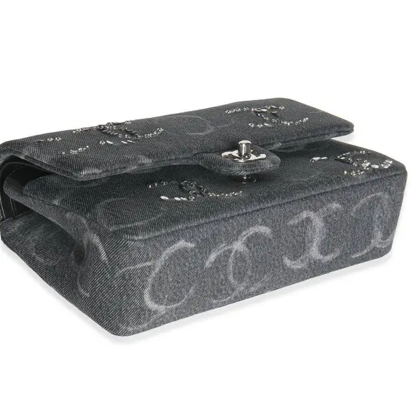 Chanel Denim Sequin Cc Classic Flap Bag