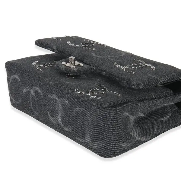Chanel Denim Sequin Cc Classic Flap Bag