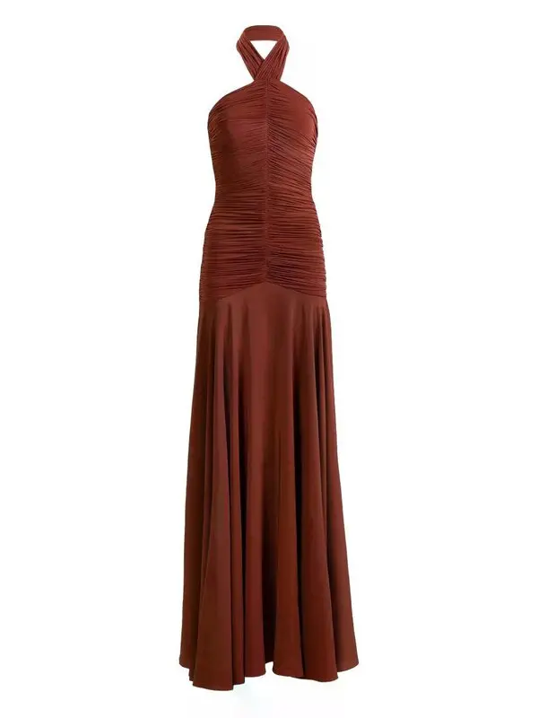 Silvia Tcherassi Moira Ruched Maxi Dress
