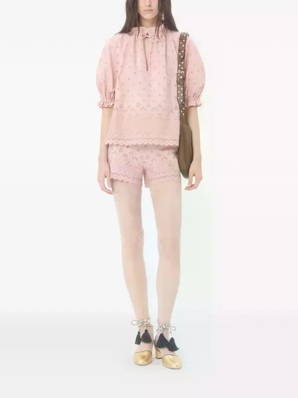 Valentino Garavani Puffed-sleeve Ruffle Blouse