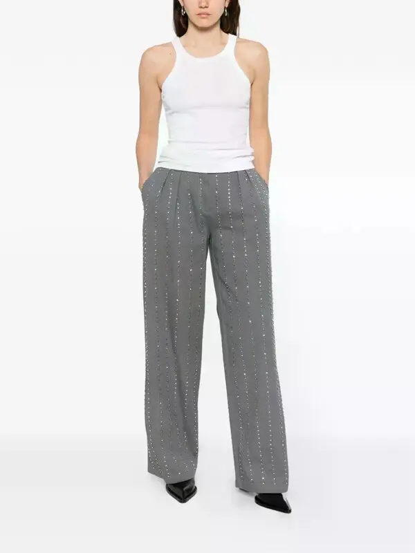 Pinko Penny Embellished Trousers - Grey