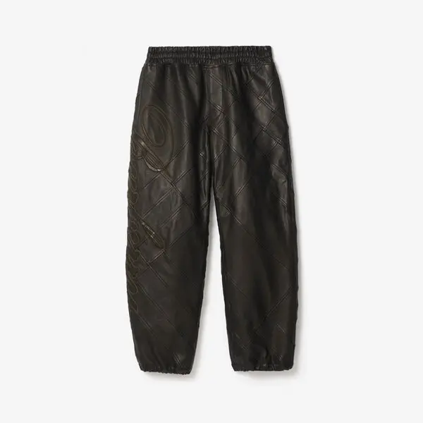 Burberry Cursive Logo Leather Trousers