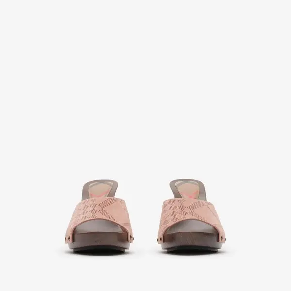 Burberry Check Suede Potter Mules
