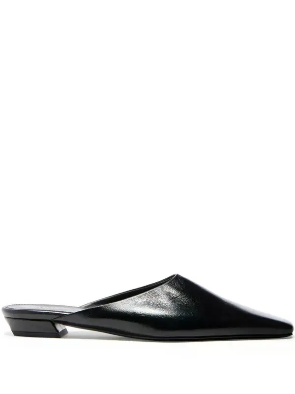 Proenza Schouler Trap Leather Slides - Black