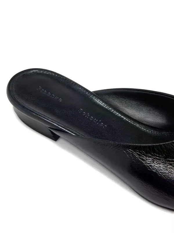 Proenza Schouler Trap Leather Slides - Black