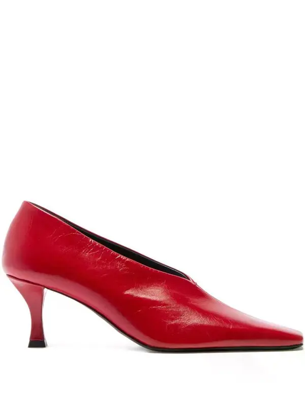 Proenza Schouler Square-toe Kitten Heel Pumps - Red