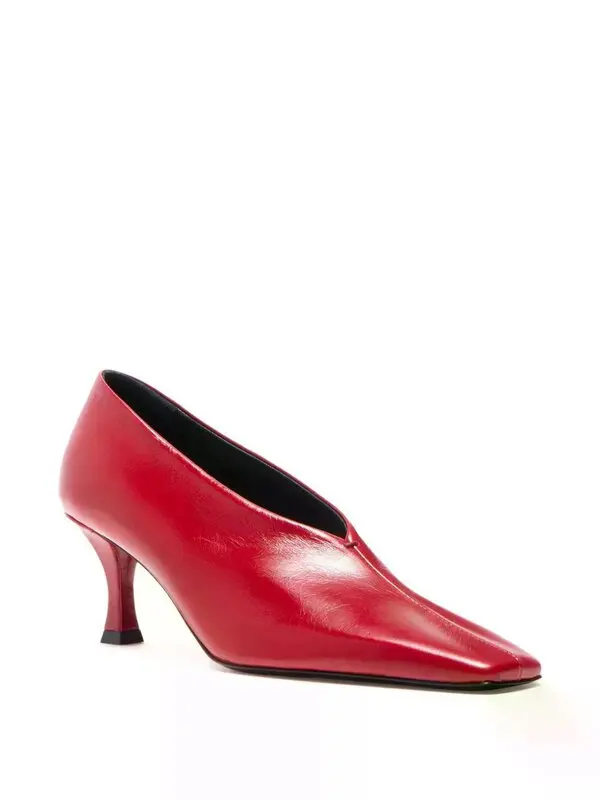 Proenza Schouler Square-toe Kitten Heel Pumps - Red