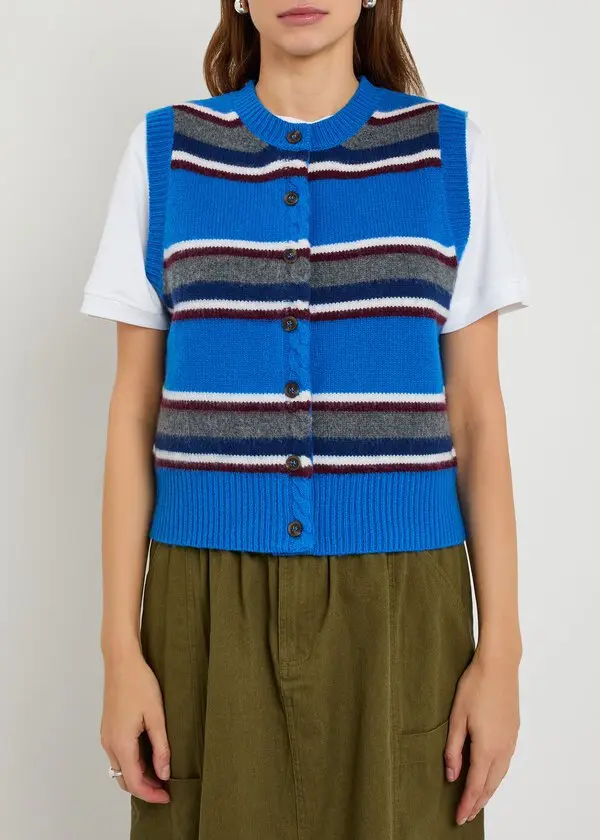 DAMSON MADDER Sofie Striped Wool Vest