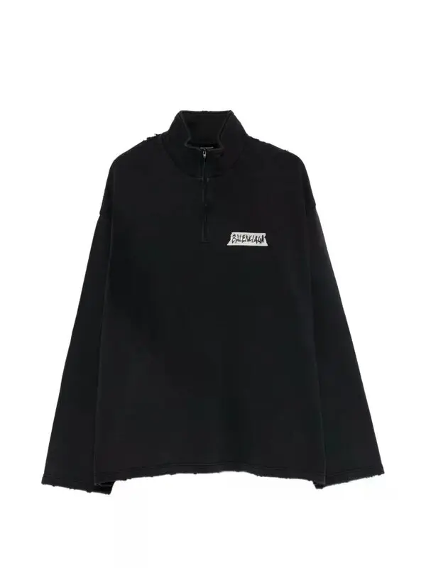 Balenciaga Zipped Sweatshirt With Distressed Details