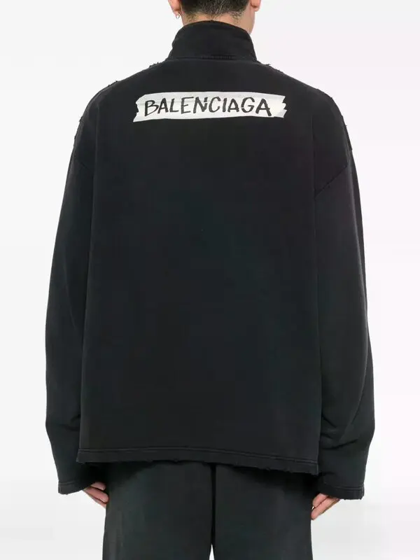Balenciaga Zipped Sweatshirt With Distressed Details