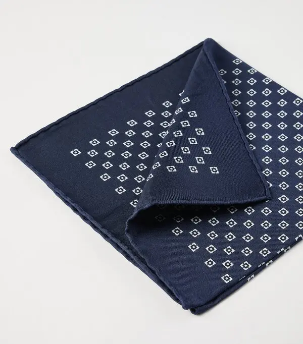 Brunello Cucinelli Silk Printed Pocket Square