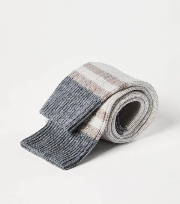Brunello Cucinelli Cotton Stripe Socks - White