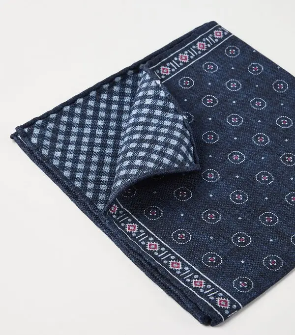 Brunello Cucinelli Silk Printed Pocket Square