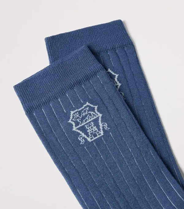 Brunello Cucinelli Cotton Logo Socks