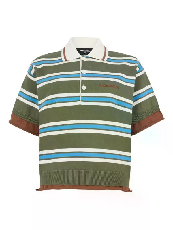 Dsquared2 Striped Knit Polo Shirt