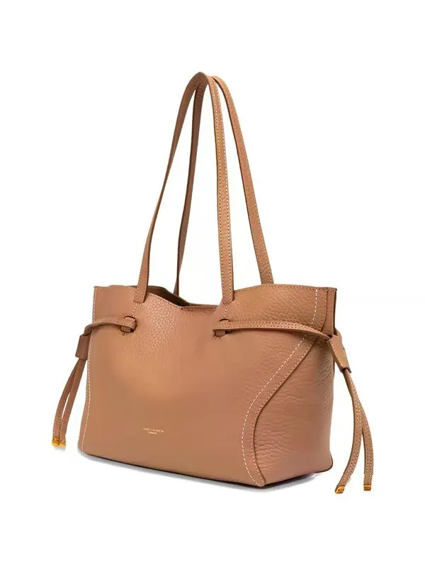 GIANNI CHIARINI Grained Tote Bag With Drawstring Detail - Neutrals